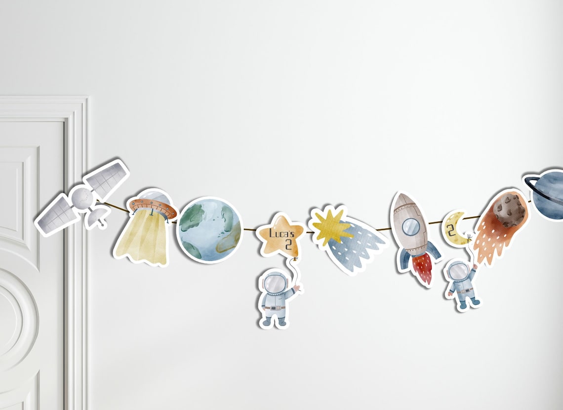 EDITABLE Astronaut Cake Toppers Rocket Cake Toppers Planet Cupcake ...