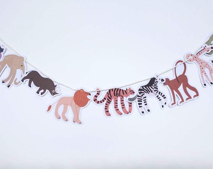 Jungle Leaf Banner - Printable Safari Party Animal 1st Birthday Party ...