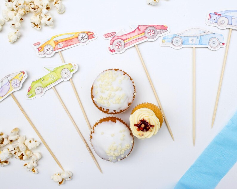 Racing Car Cake Topper, Derby Car Birthday Party Minimalist Boys ...