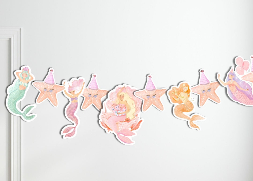 Personalized Mermaid Banner Shellbration Party Bunting Mermaid Party ...