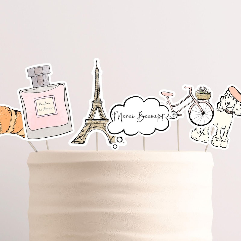 French Cafe Cake Topper - Etsy UK