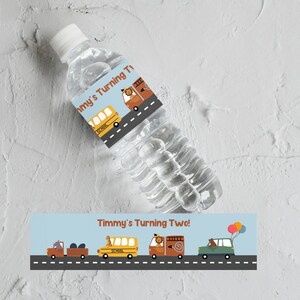 EDITABLE Road Gable Label Transportation Label Transport Party Favor ...