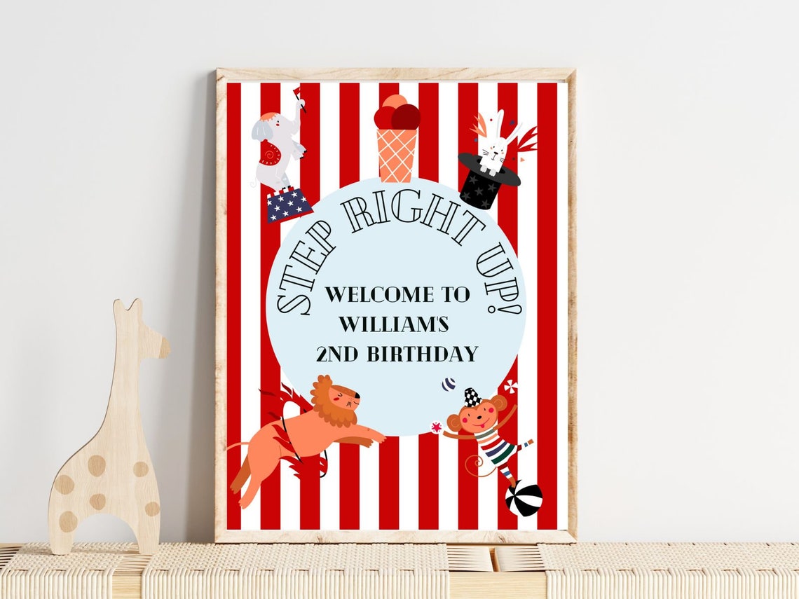 EDITABLE Circus Greatest Show Carnival Thank You Tag Favour - Etsy