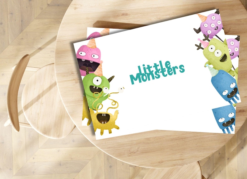 Editable Monster Placemat Little Monsters Paper Placemat Monster ...