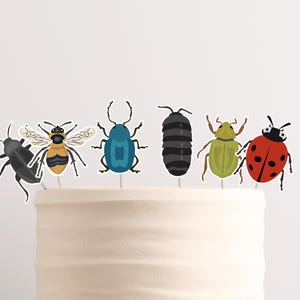 Printable Bug Cake Topper Outdoor Party Cake Toppers Insect Birthday ...