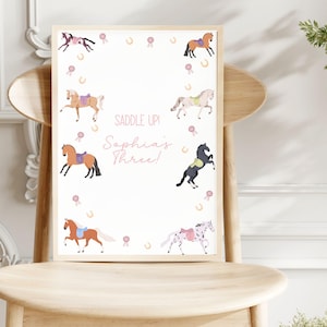 Editable Horse Party Signs , Pony Welcome Sign, Equestrian Birthday ...