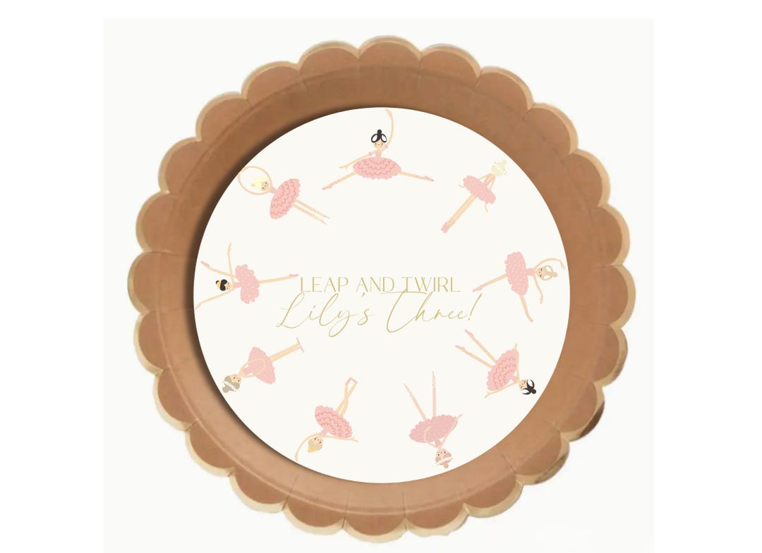 EDITABLE Ballerina Plate Topper, Ballet Dancer Plate Insert , Modern ...