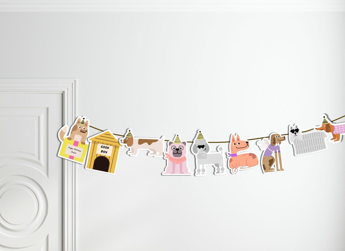 EDITABLE Dog Party Signs Puppy Pawty Welcome Signs Girls Birthday Party ...