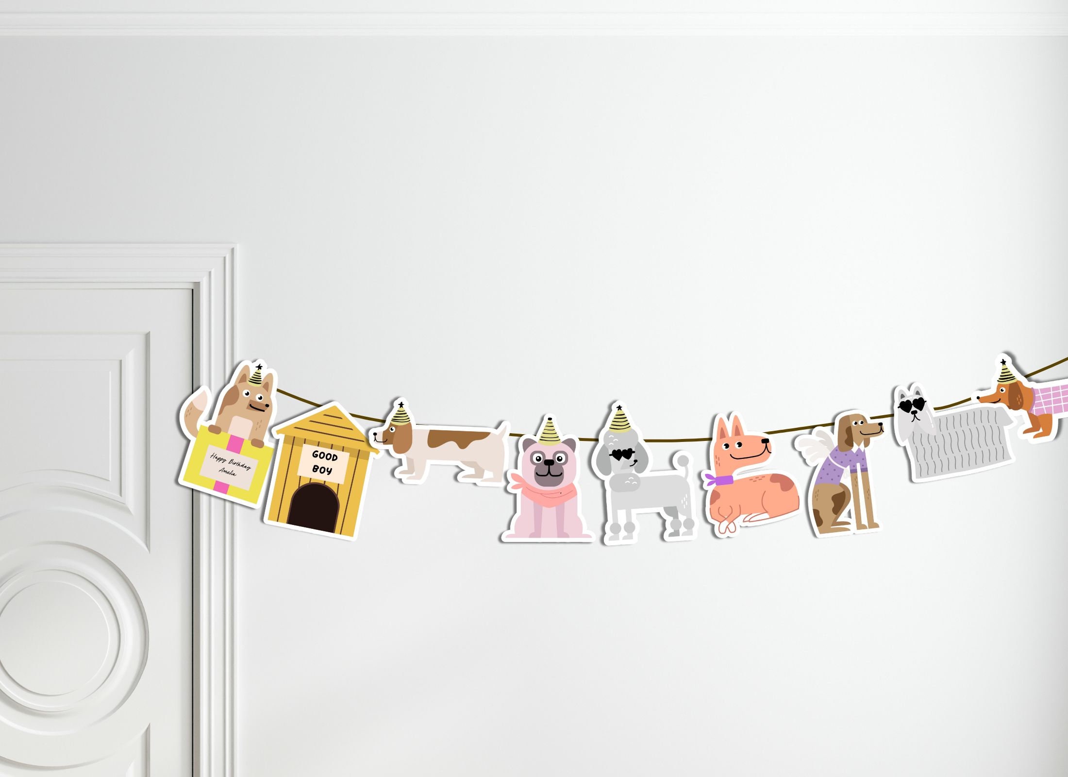 EDITABLE Dog Party Signs Puppy Pawty Welcome Signs Girls Birthday Party ...