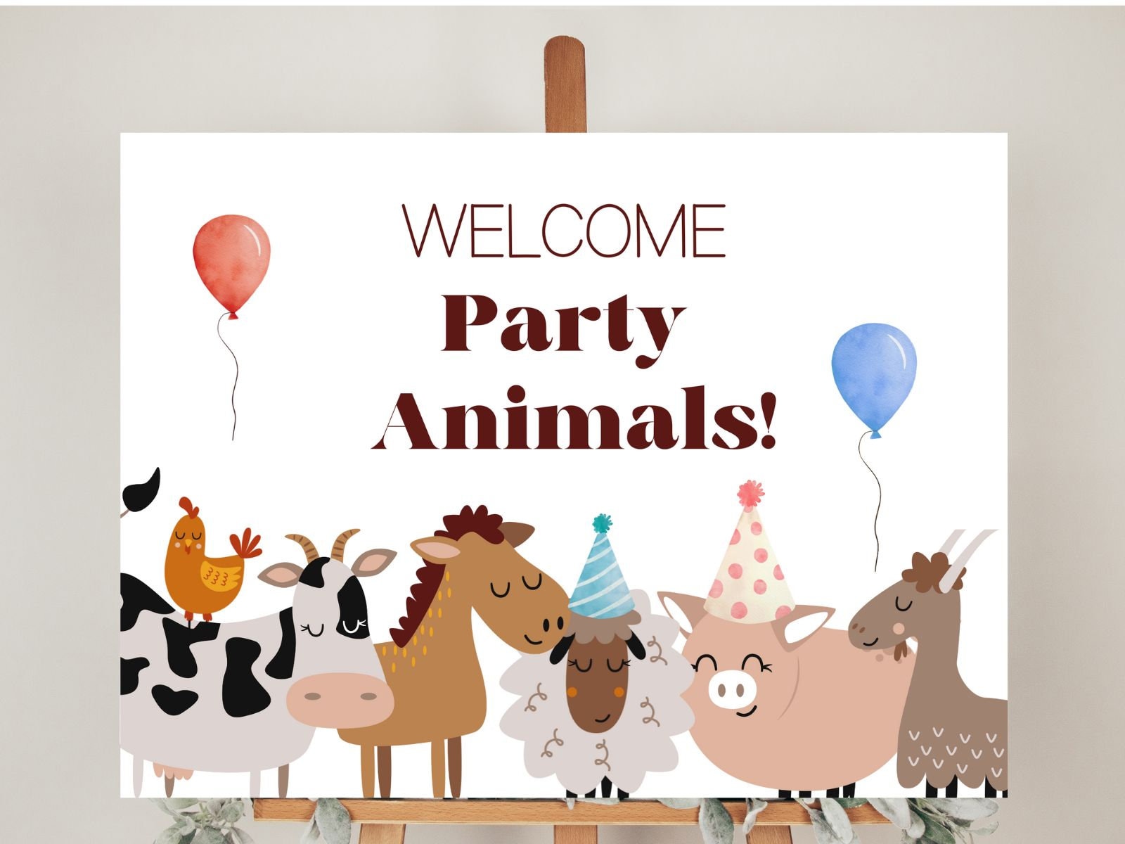 Editable Farm Welcome Sign, Barnyard Party Welcome Custom Template Farm ...