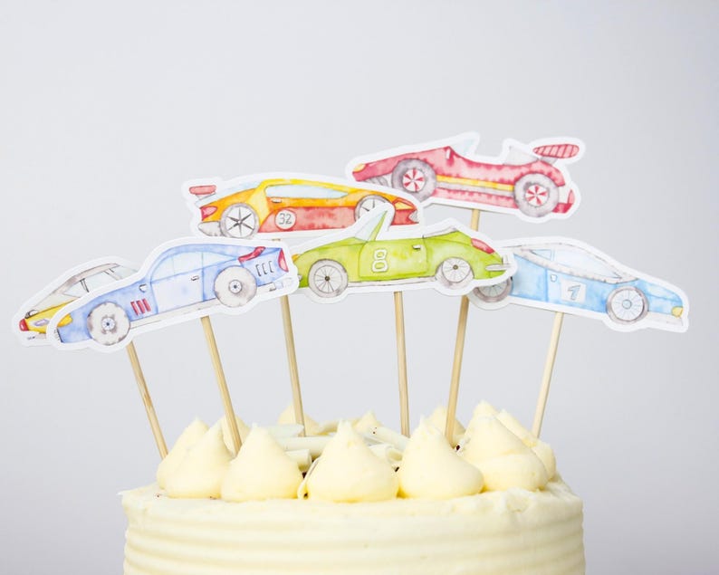 Racing Car Cake Topper, Derby Car Birthday Party Minimalist Boys ...
