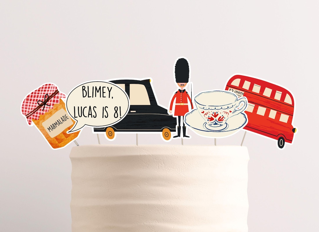 Editable London Cake Topper, London Birthday Cake Decor London Party ...