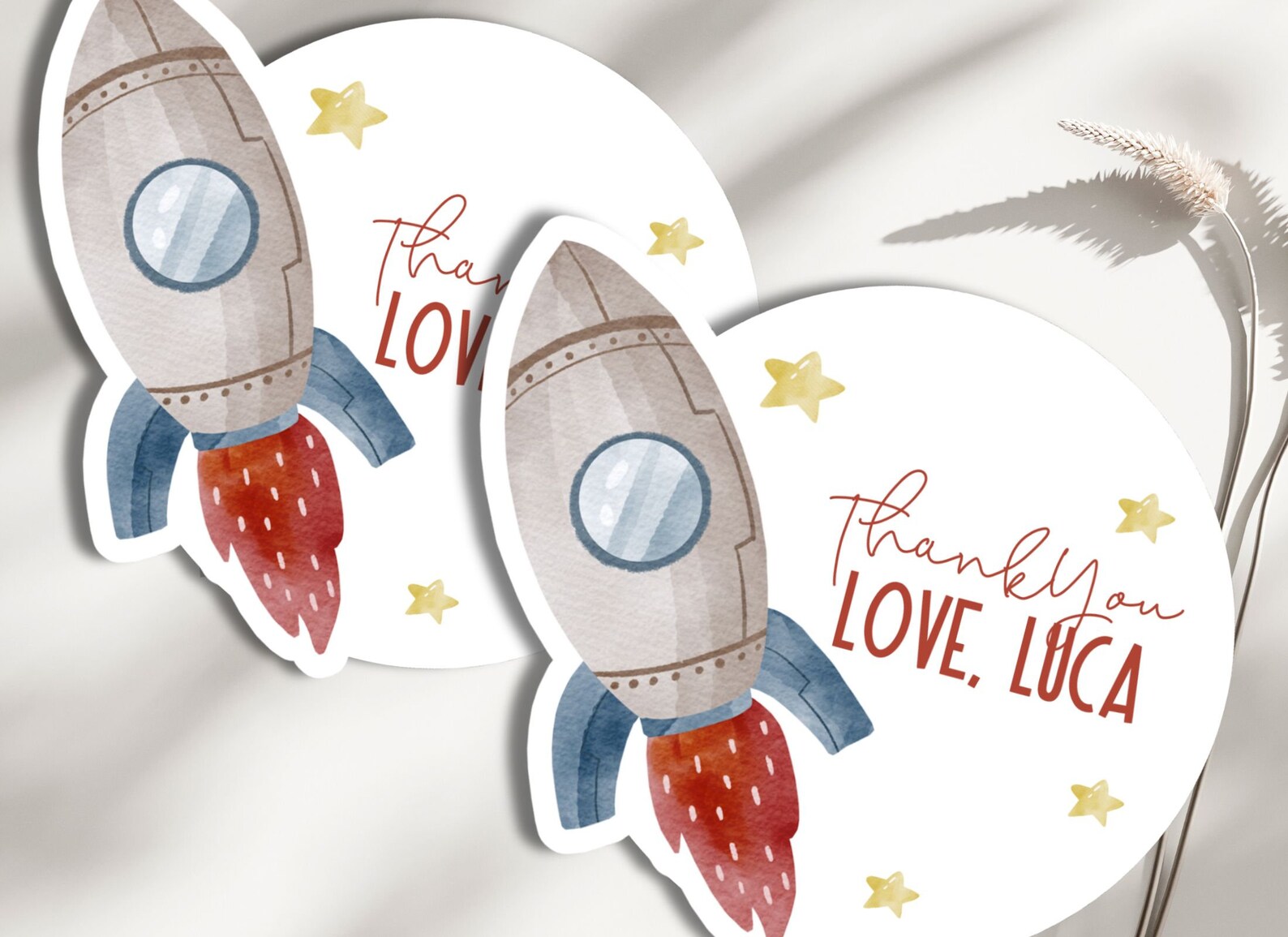 EDITABLE Astronaut Favor Label Rocket Thank You Label Planet Party ...