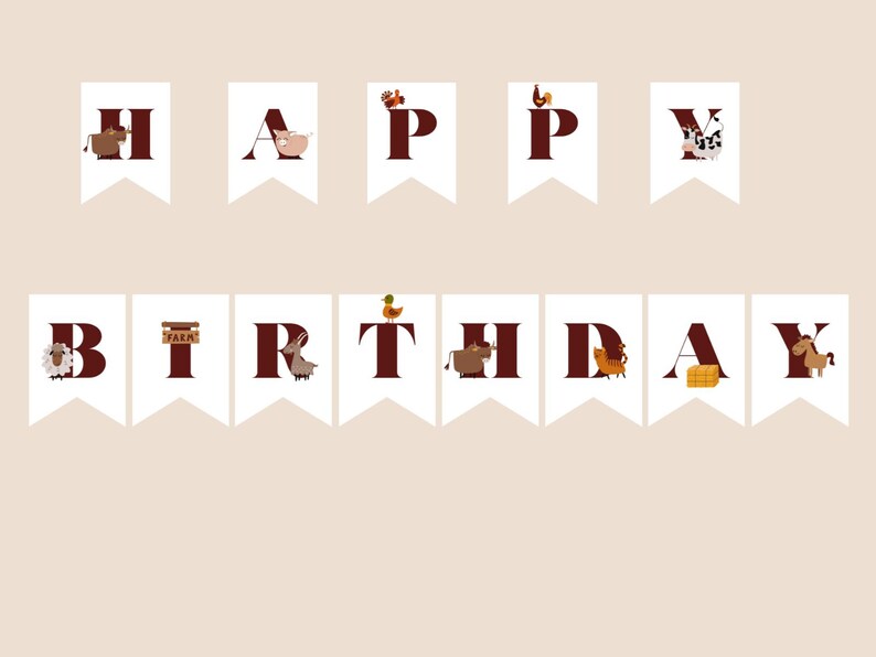 Farm Party Cake Toppers, Farm Animal Cupcake Toppers, Barn Birthday ...