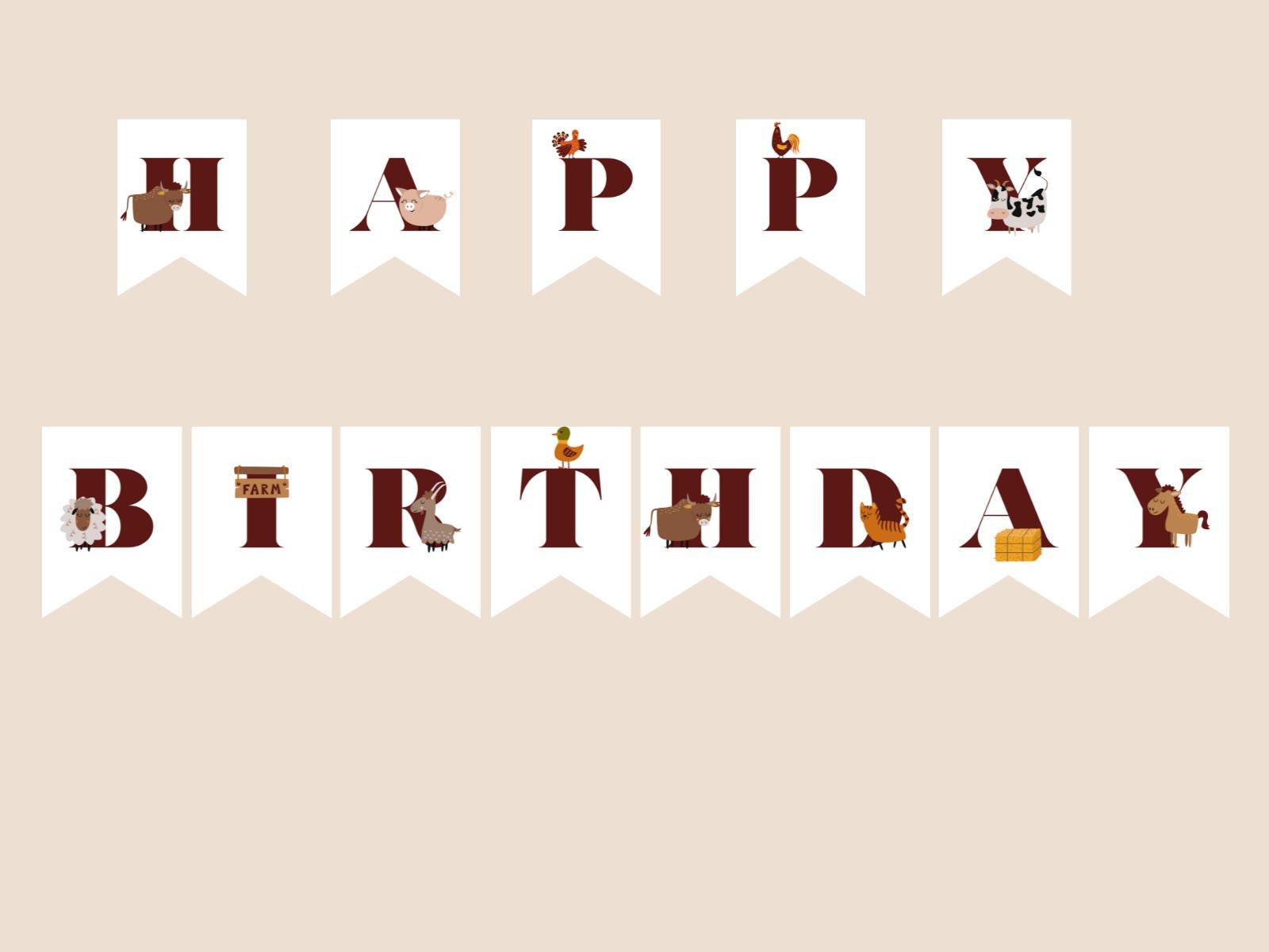 Farm Party Cake Toppers, Farm Animal Cupcake Toppers, Barn Birthday ...