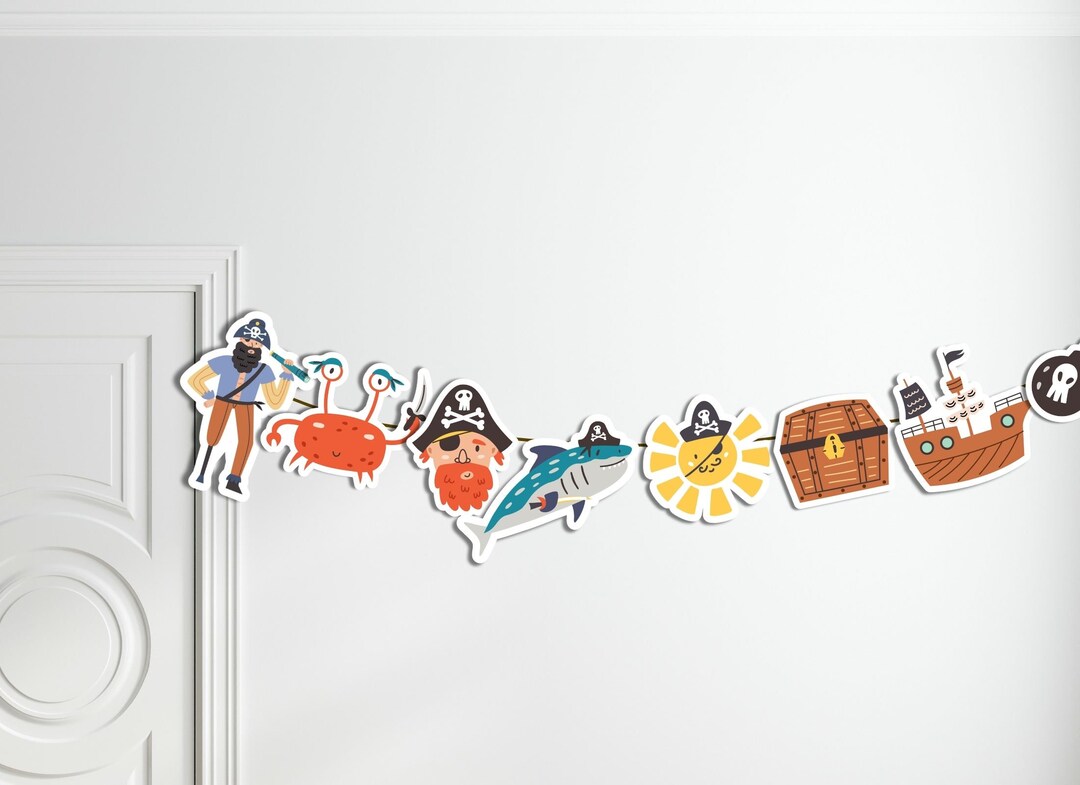 Banderines piratas editables, banderines Ahoy Matey, decoraciones para ...