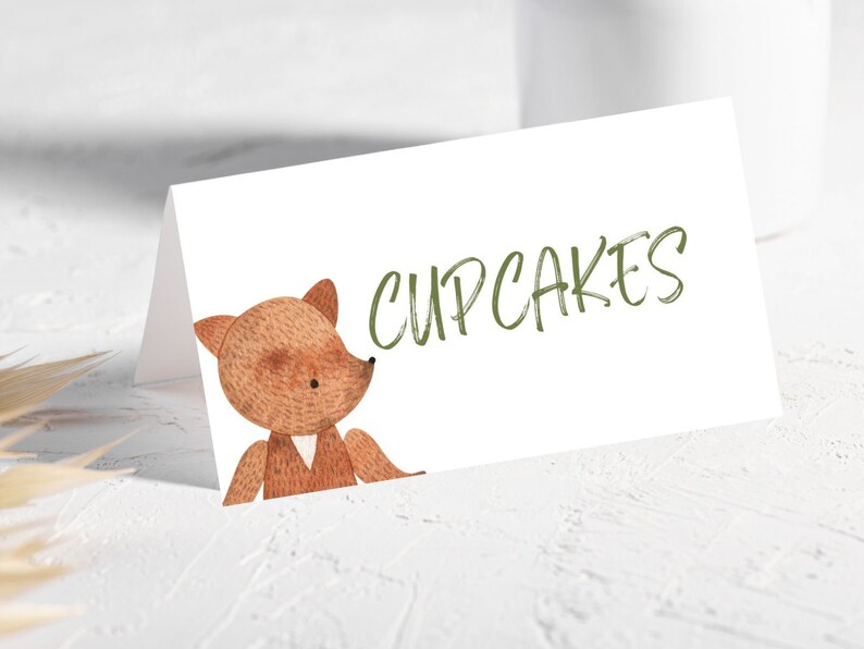EDITABLE Forest Woodland Animals Bears Picnic Tent Food Label First ...