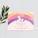 EDITABLE Unicorns Rainbow Girls Pink Balloons Tent Food Label First ...