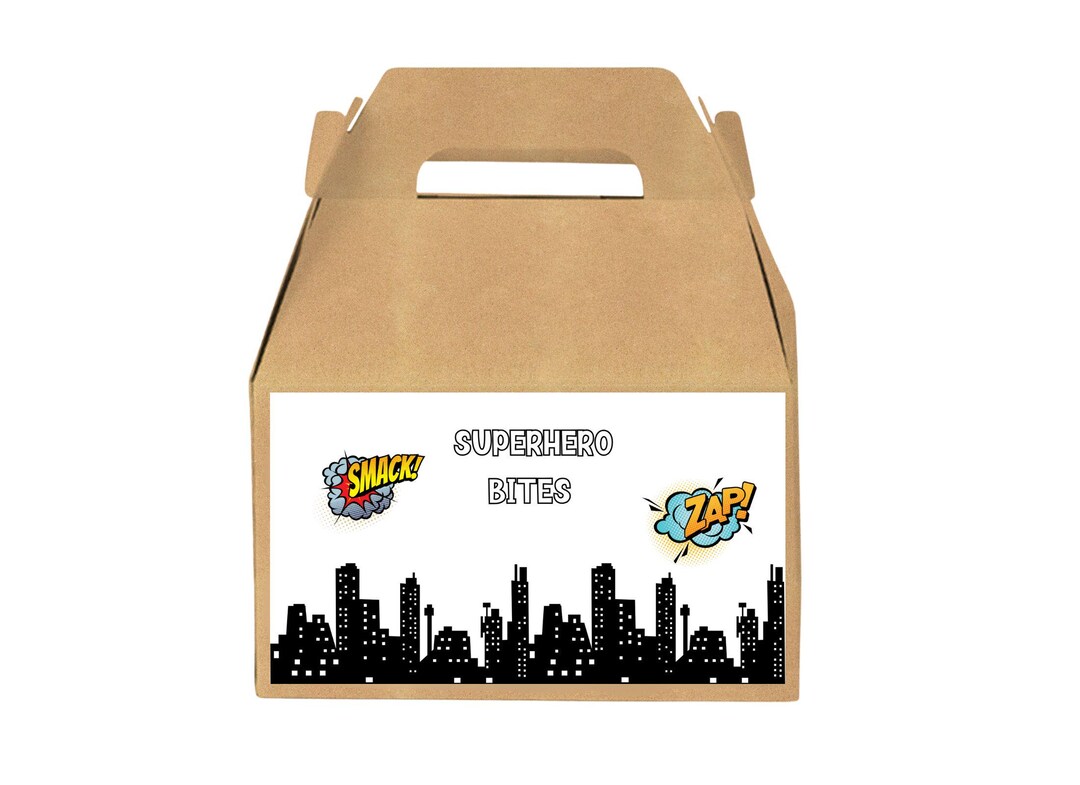 Editable Superhero Gable Box Labels Super Hero Birthday Party ...
