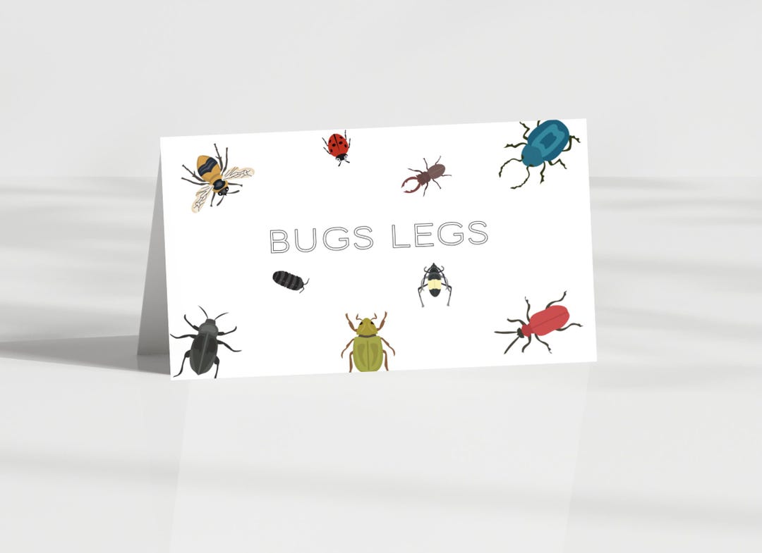 Editable Bug Food Label Outdoor Food Tents Insect Place Card Birthday ...