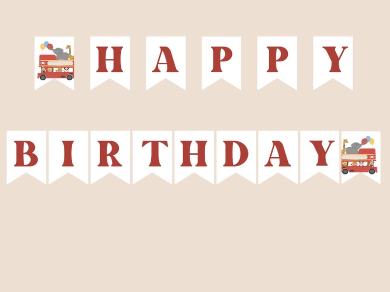 EDITABLE Wheels on the Bus Red London Animals Plate Insert Topper ...