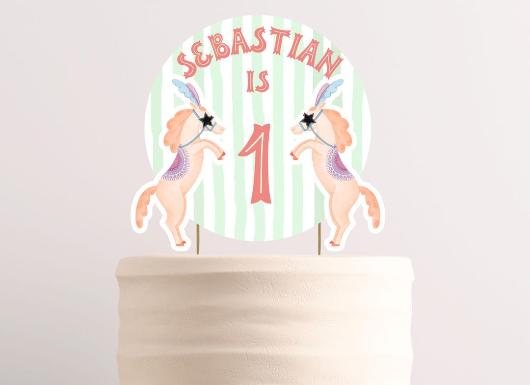 Custom Circus Cake Toppers Animals Cake Toppers Greatest Show Cupcake ...
