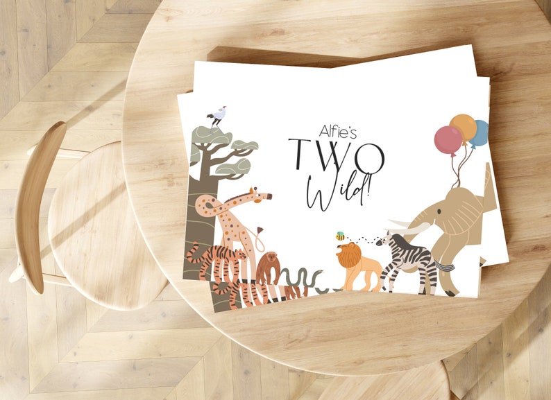 Editable Safari Animals Welcome Sign Jungle Animals Party Sign Zoo ...