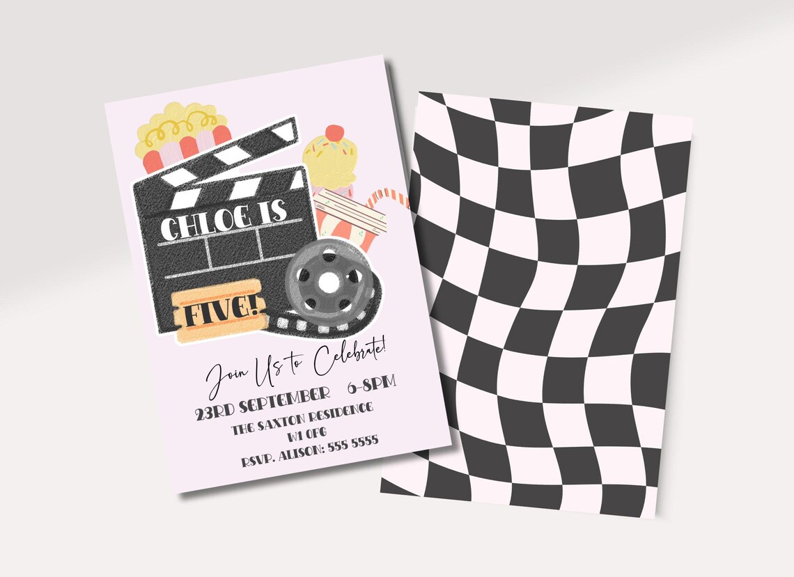 Editable Movie Night Ticket, Cinema Party Ticket, Girls Birthday Prop ...