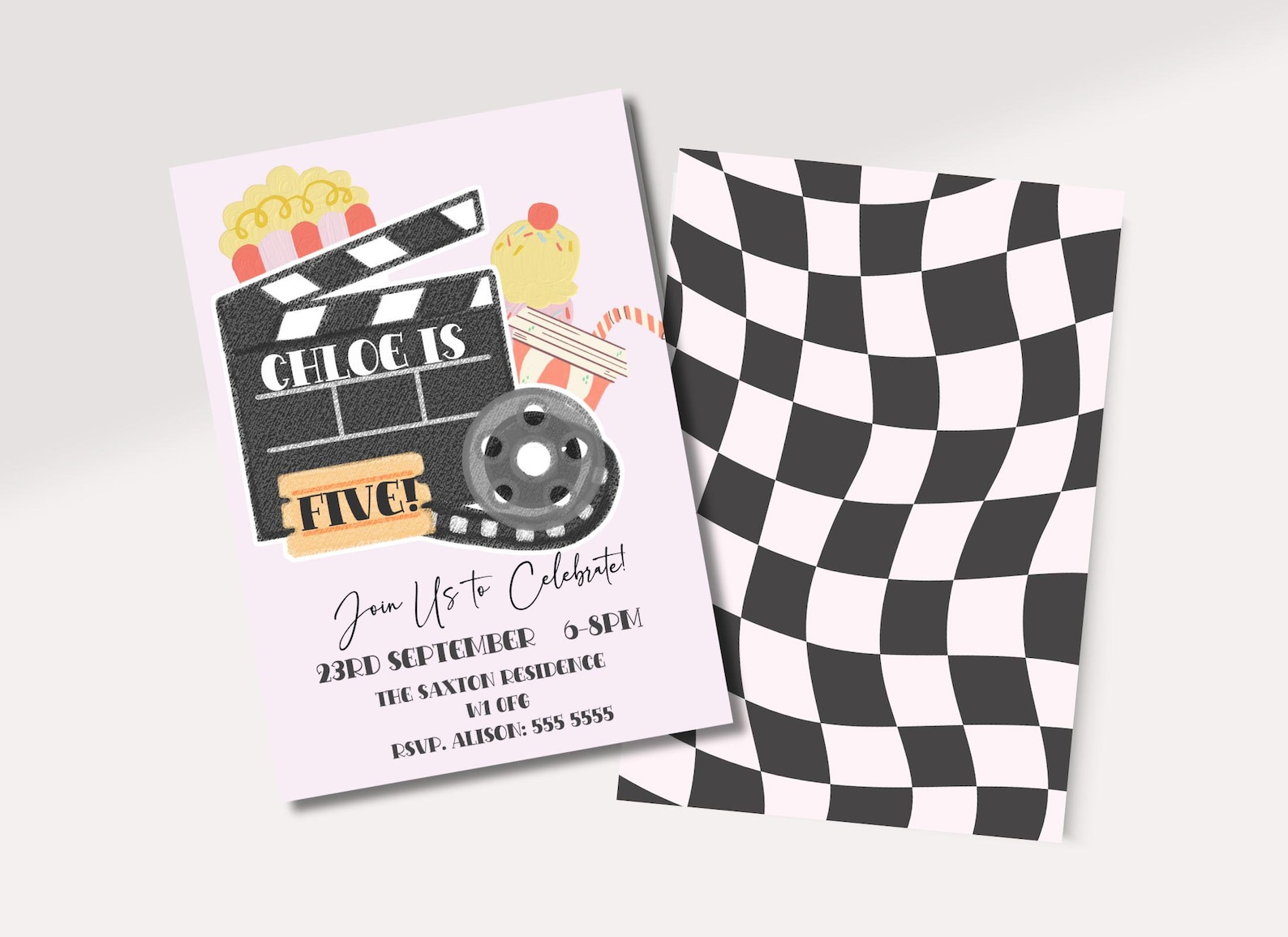 Editable Movie Night Ticket, Cinema Party Ticket, Girls Birthday Prop ...