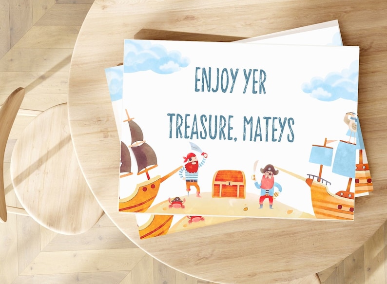 EDITABLE Pirate Welcome Sign Ahoy Matey Birthday Party Signs Instant ...