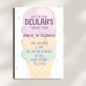 Editable Ice Cream Party Sign Heres the Scoop Welcome Sign Summer ...