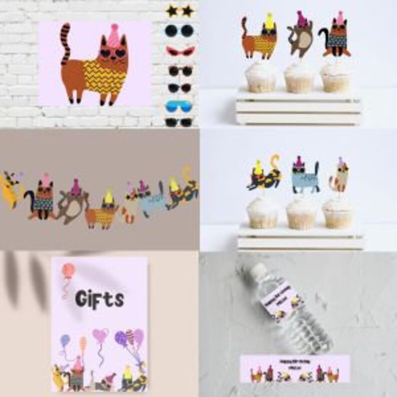 EDITABLE Kitty Cat Invitation Template Kitten Birthday Party Invite ...