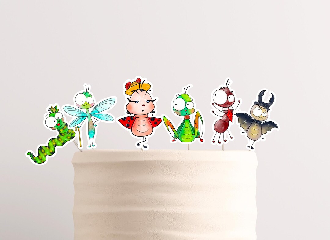 Printable Bug Cake Topper Outdoor Party Cake Toppers Insect Birthday ...