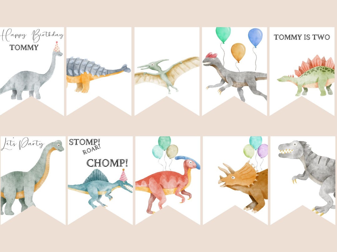 Instant Download Printable Dinosaur Dino Jurassic First Boys Girls ...