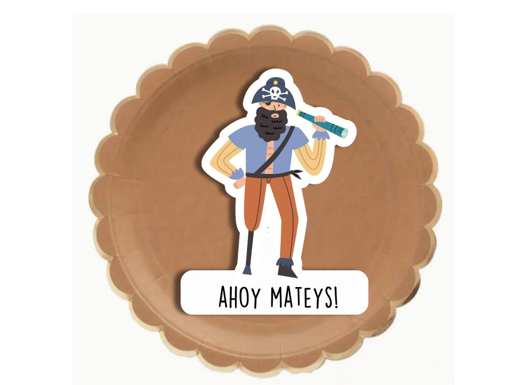 EDITABLE Pirate Plate Topper Pirate Party Decor Pirate Ship Plate ...