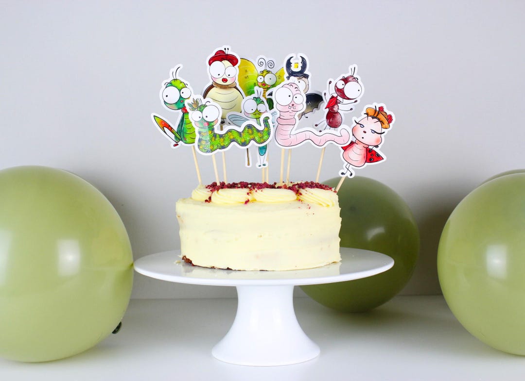 Bug Cake Toppers, Creepy Crawlie Cupcake Toppers, Insect Birthday Cake ...
