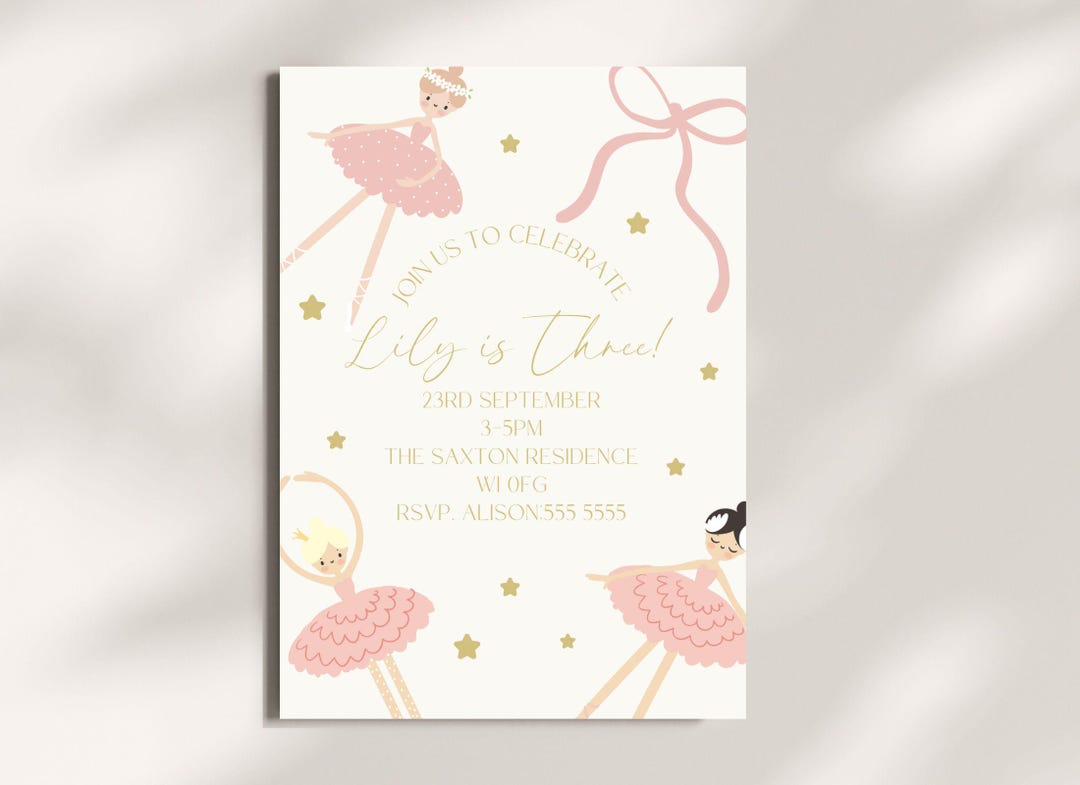 EDITABLE Ballerina Invite, Instant Download Ballet Invitation, Ballet ...