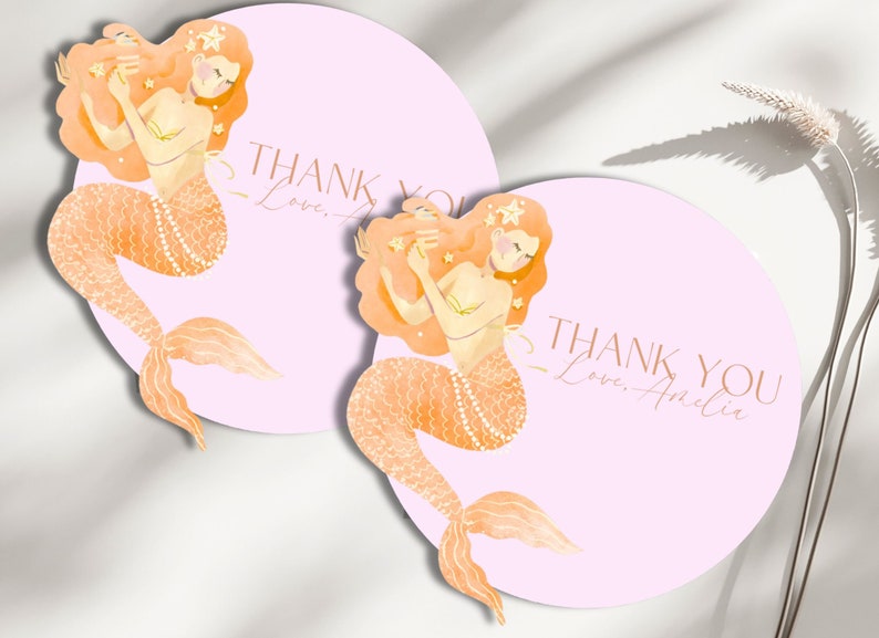 EDITABLE Mermaid Plate Topper Shellbration Party Place Cards Mermaid ...
