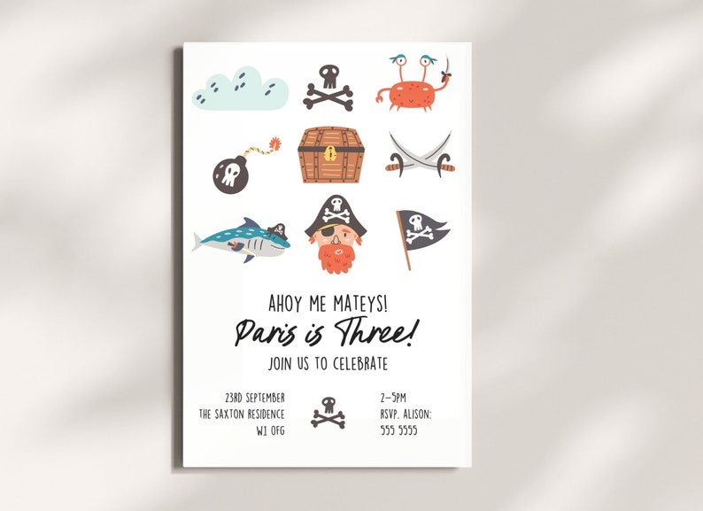 EDITABLE Pirate Favor Sign Ahoy Matey Birthday Party Signs Instant ...
