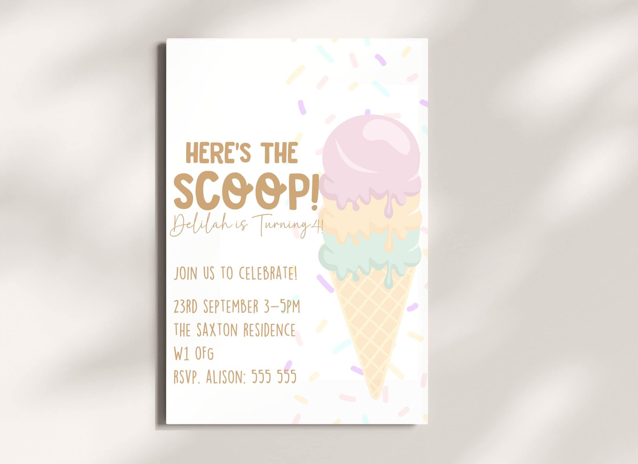 Ice Cream Favor Tags Editable Heres the Scoop Thank You Tags Summer ...