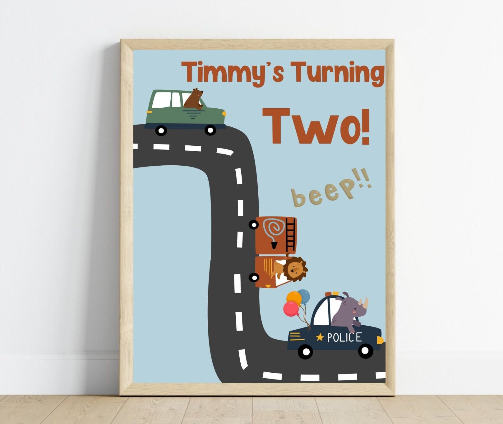 EDITABLE Transportation Welcome Sign, Vehicle Party Sign Transport ...