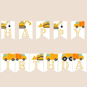 EDITABLE Construction Digger Paper Placemat Dumper Truck Birthday Party ...