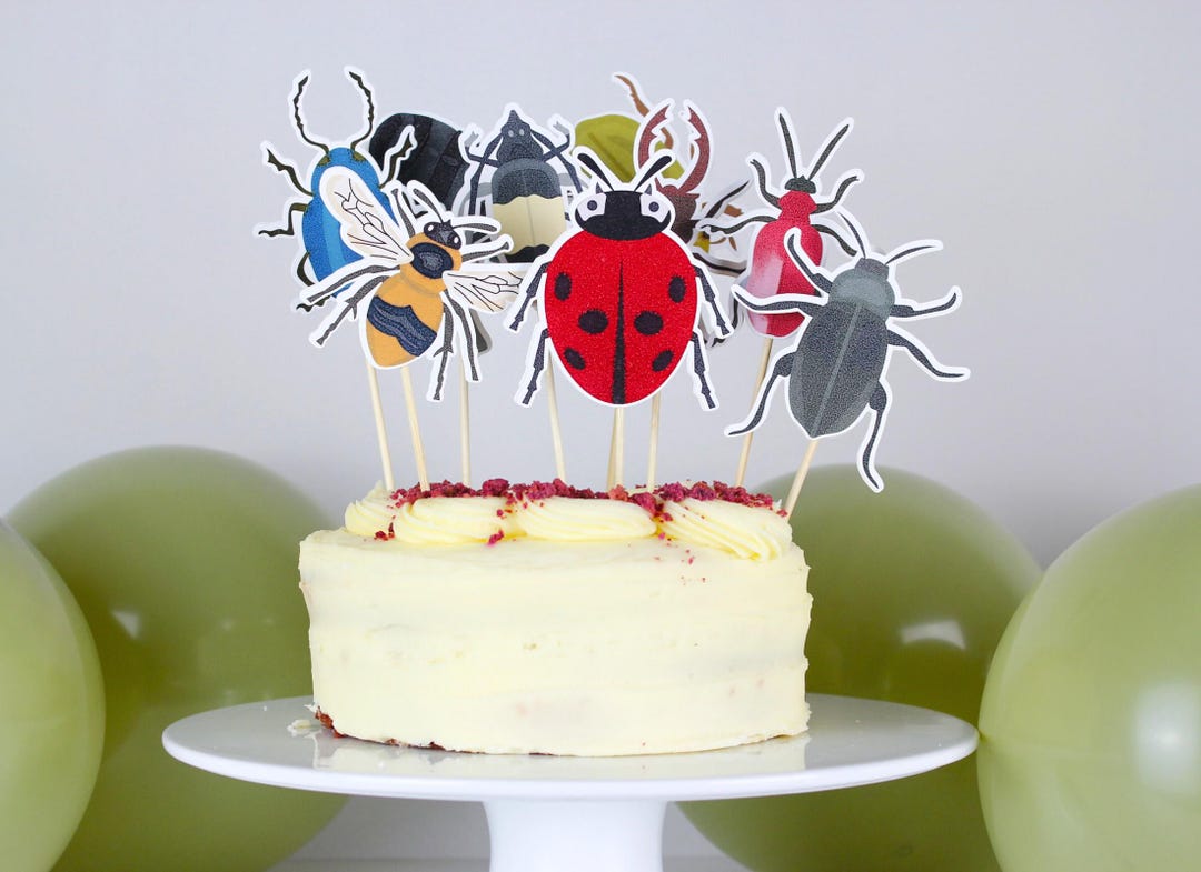 Bug Cake Toppers, Creepy Crawlie Cupcake Toppers, Insect Birthday Cake ...