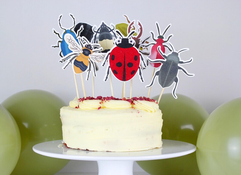 Bug Cake Toppers, Creepy Crawlie Cupcake Toppers, Insect Birthday Cake ...