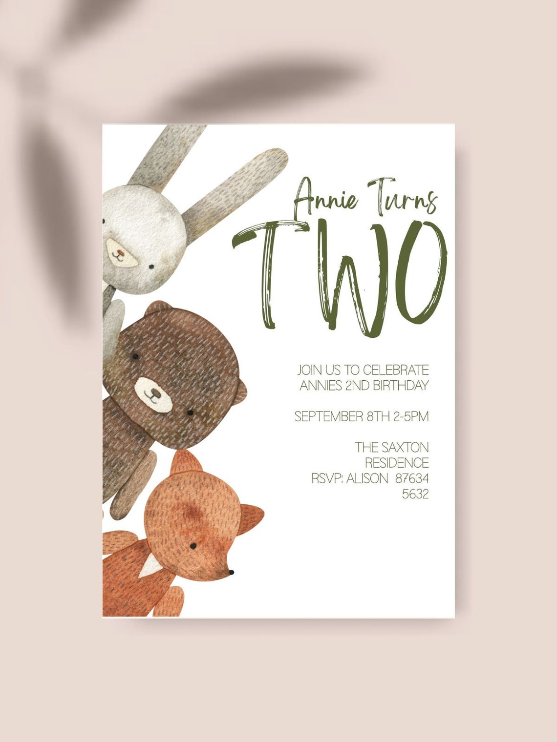 EDITABLE Forest Woodland Animals Bears Picnic Tent Food Label First ...