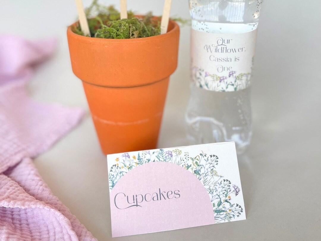 EDITABLE Wildflower Food Labels Floral Party Decor Garden Party Food ...