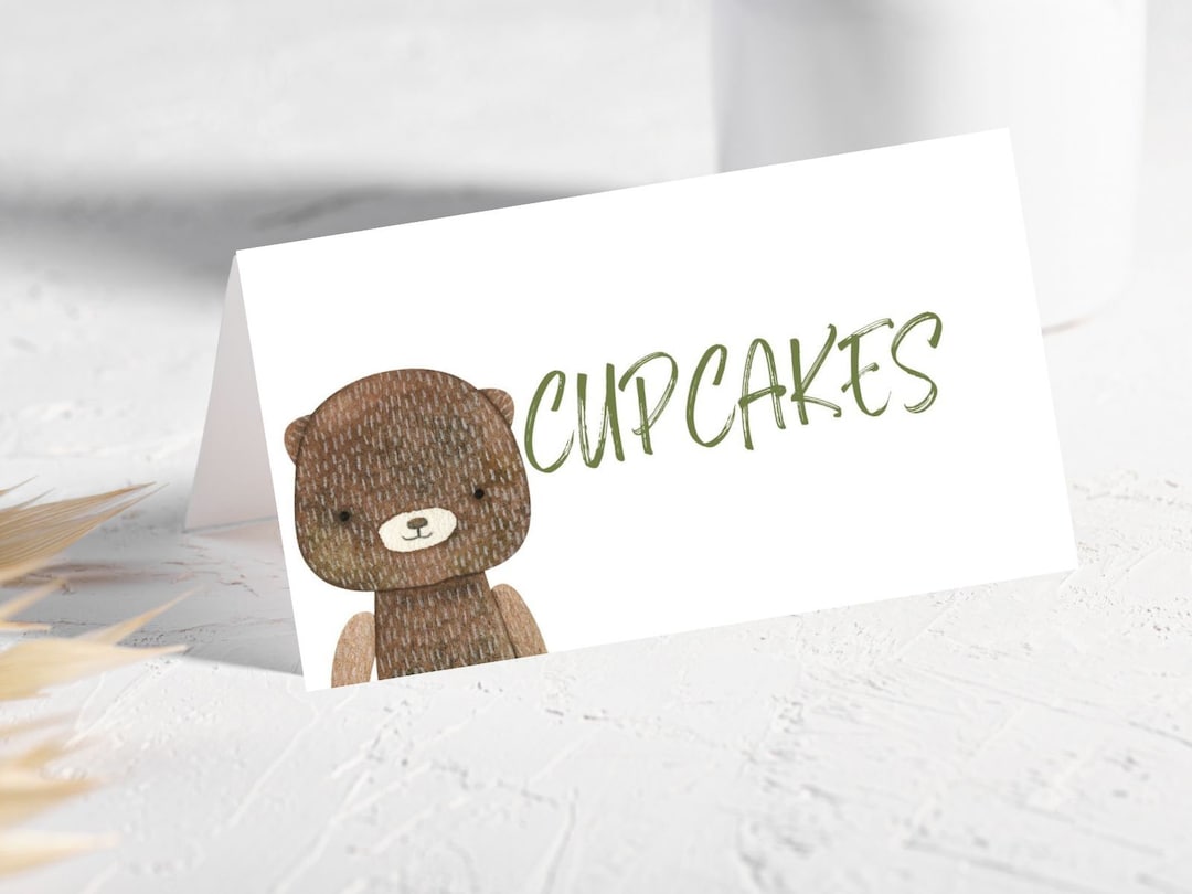 EDITABLE Forest Woodland Animals Bears Picnic Tent Food Label First ...