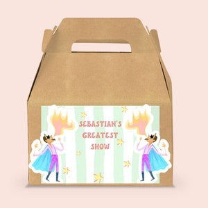 EDITABLE Circus Gable Box Label Greatest Show Party Box Label Pastel ...
