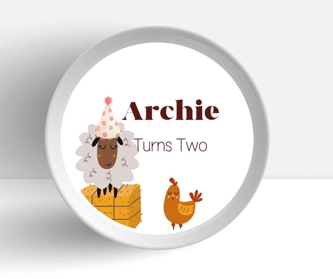 Editable Farm Plate Insert, Barnyard Party Decor, Instant Download Farm ...