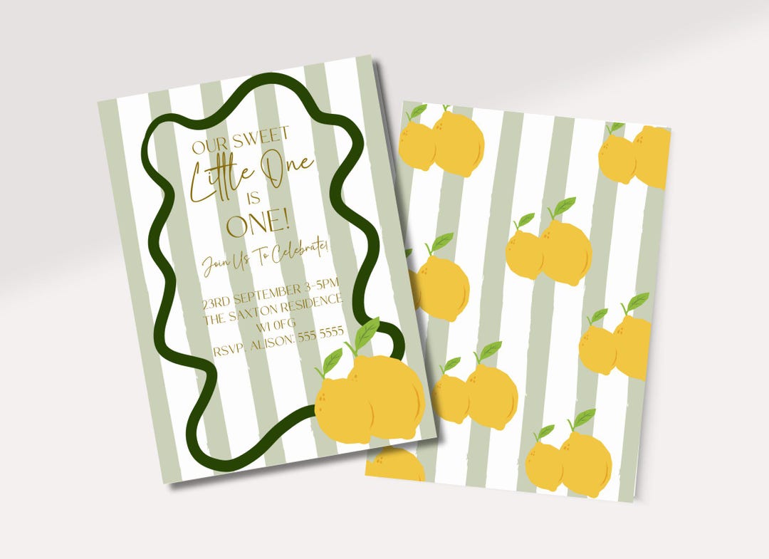 Editable Lemon Invite, La Dolce Vita Invitation, Citrus Invitation ...